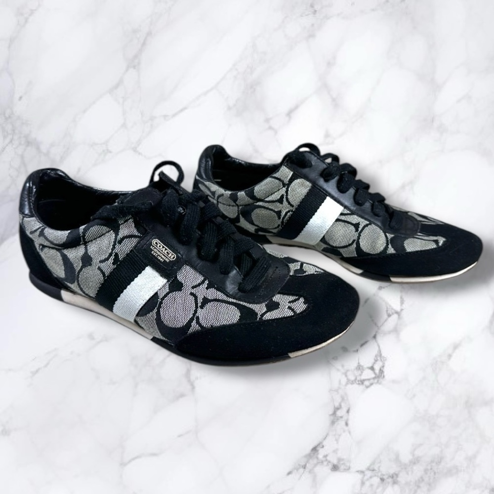 Coach Joss Monogram Canvas & Leather Sneakers - Gem